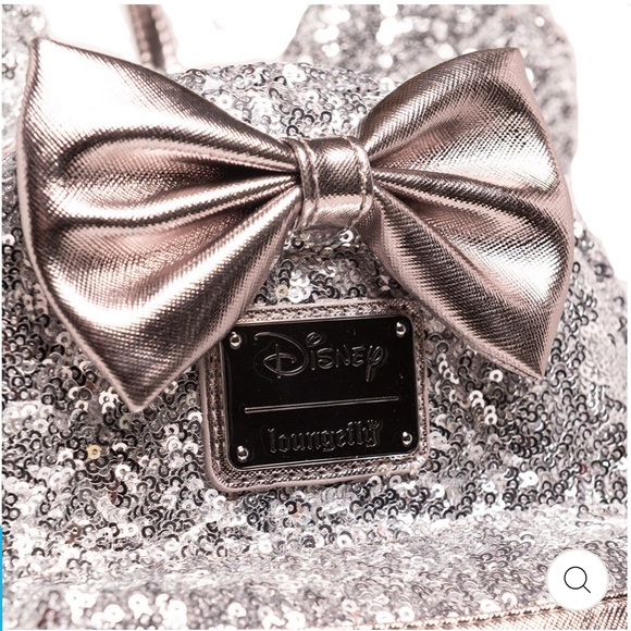 Loungefly | Bags | Loungefly Disney Minnie Mouse Silver Sequin Mini ...